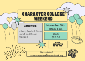 2023 Fall Character College Weekend – Community Advent Christian Church